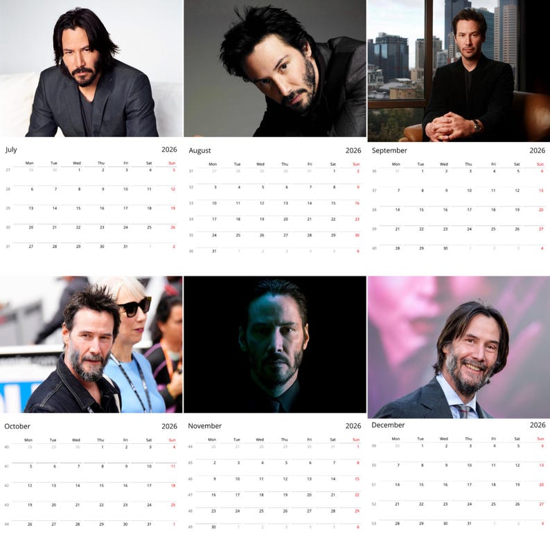 Keanu Reeves 2026 Wall Calendar – Exclusive Celebrity Poster Calendar ...