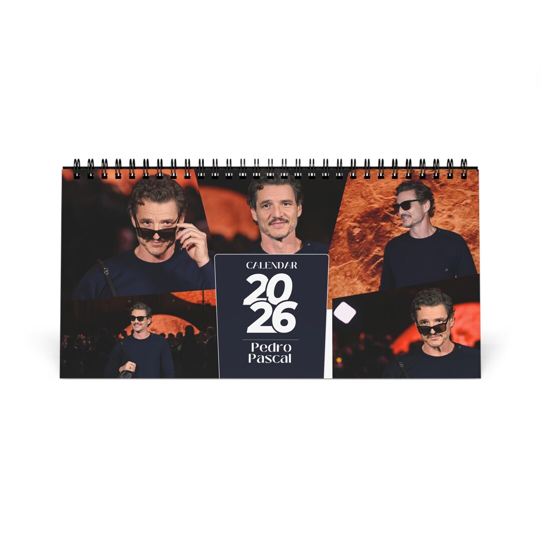 Pedro Pascal 2026 Desk Calendar | Premium Spiral Bound Celebrity Photo ...