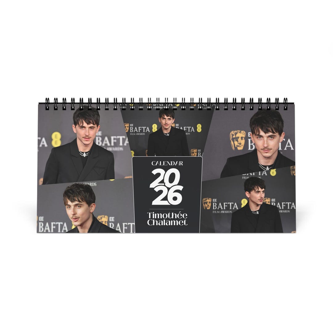 Timothée Chalamet 2026 Desk Calendar | Elegant Celebrity Photo Calendar ...