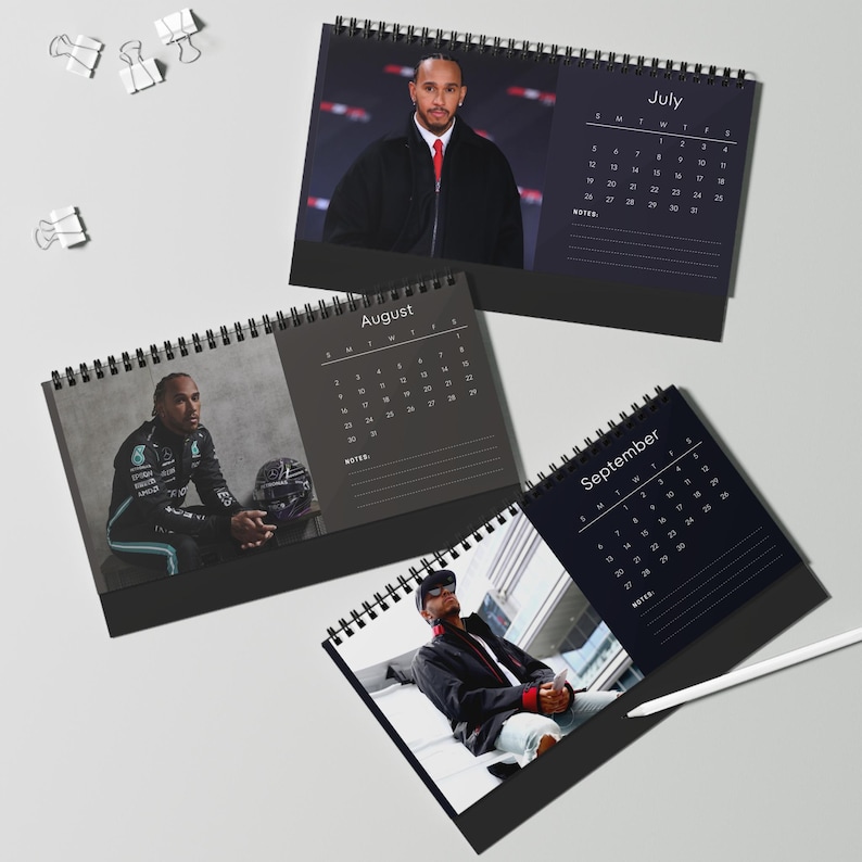 Lewis Hamilton 2026 Desk Calendar | Premium Spiral Bound F1 Racing ...