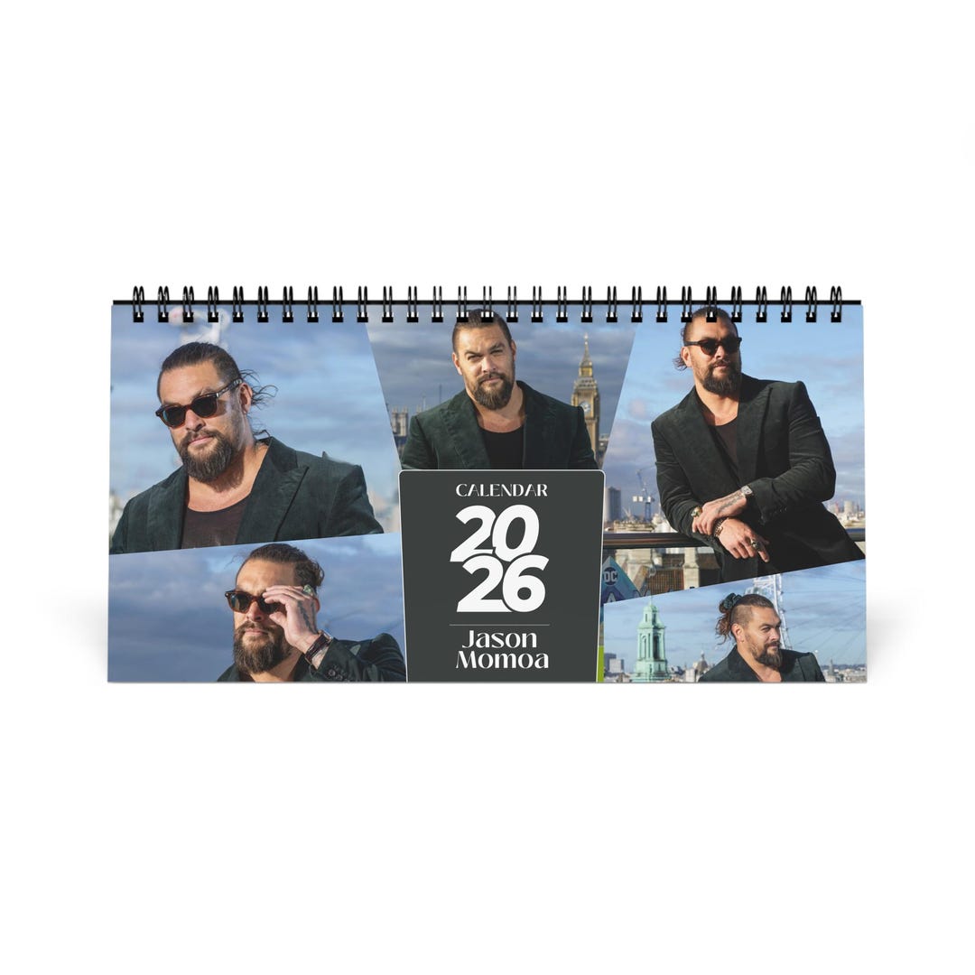 Jason Momoa 2026 Desk Calendar | Premium Spiral Bound Celebrity Photo ...