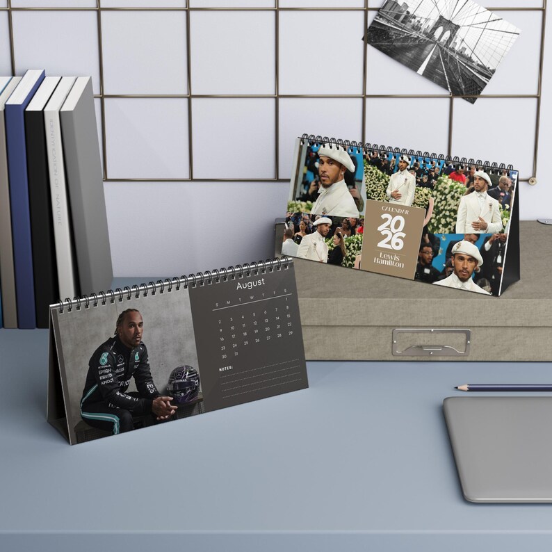 Lewis Hamilton 2026 Desk Calendar | Premium Spiral Bound F1 Racing ...