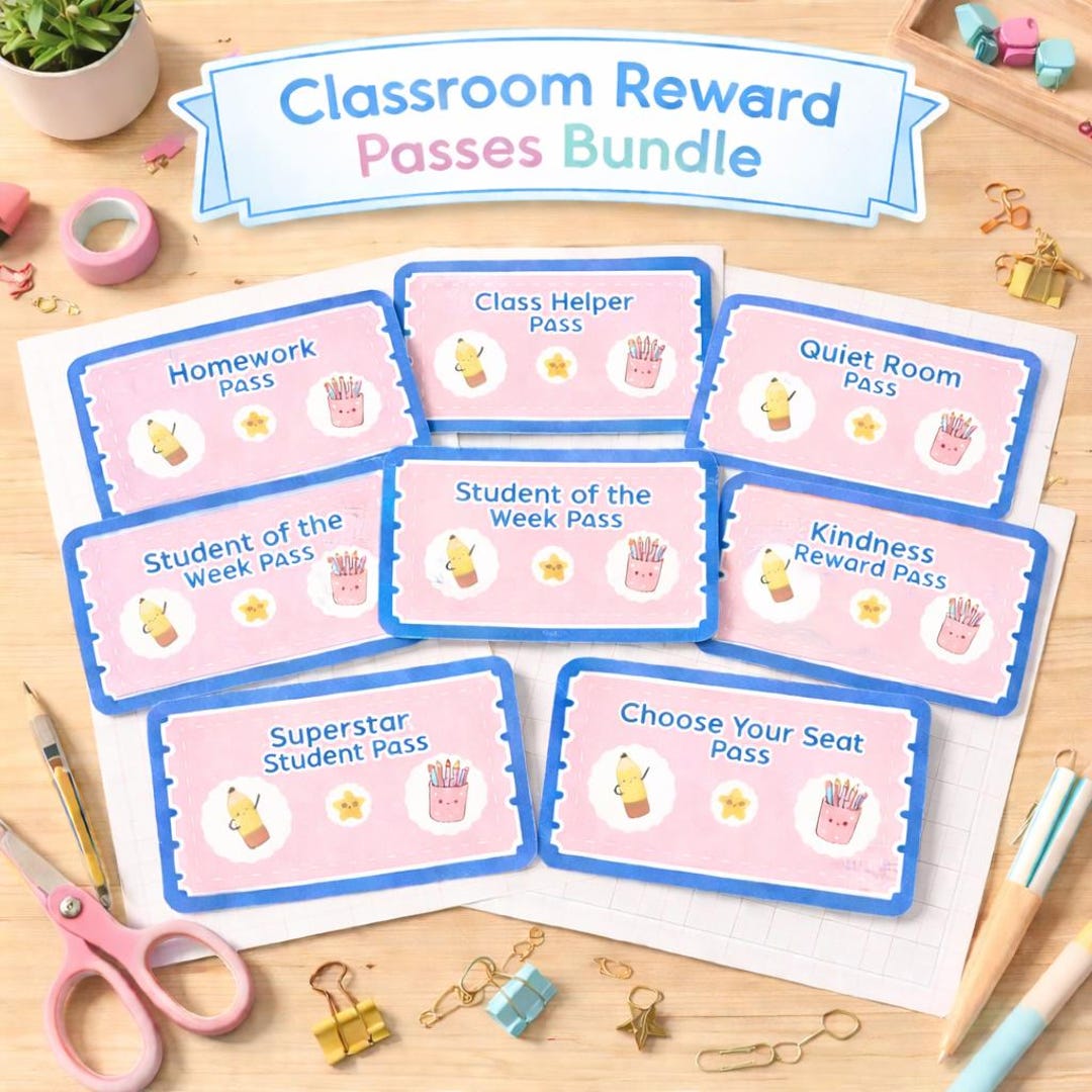 Classroom Reward Passes Bundle | Printable Teacher Incentives (digital ...