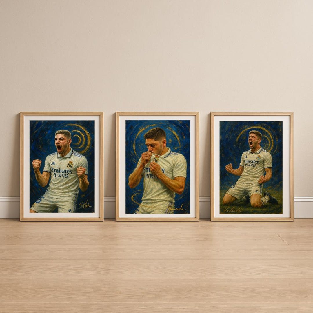 A Lifelike Portrait of Valverde |real Madrid Wall Decoration |abstract ...