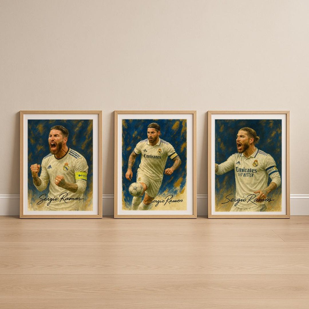 A Lifelike Portrait of Sergio Ramos |real Madrid Wall Hanging ...