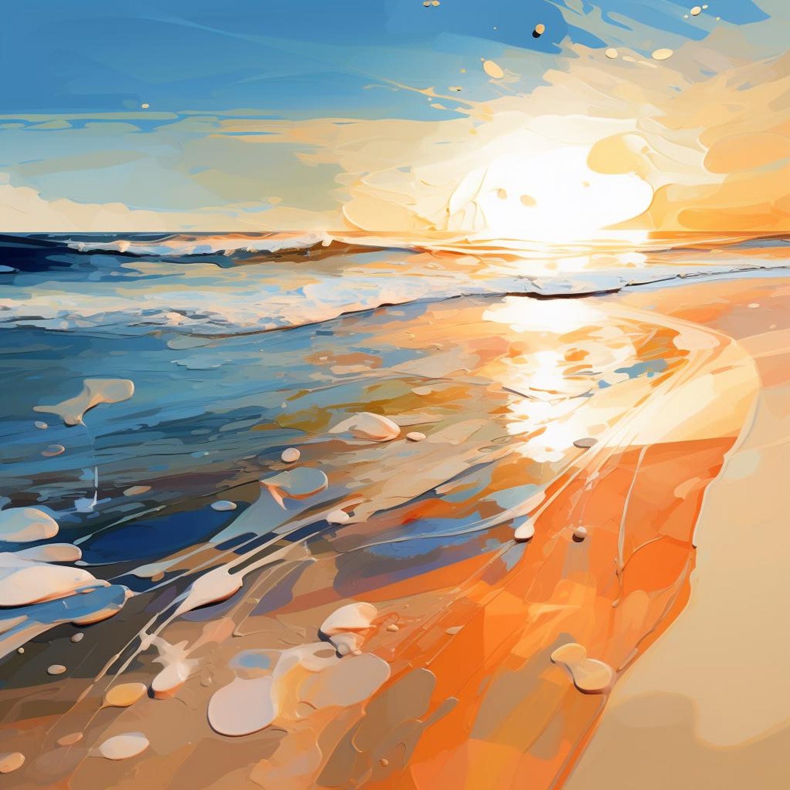 Abstract Beach Painting 2 - Etsy