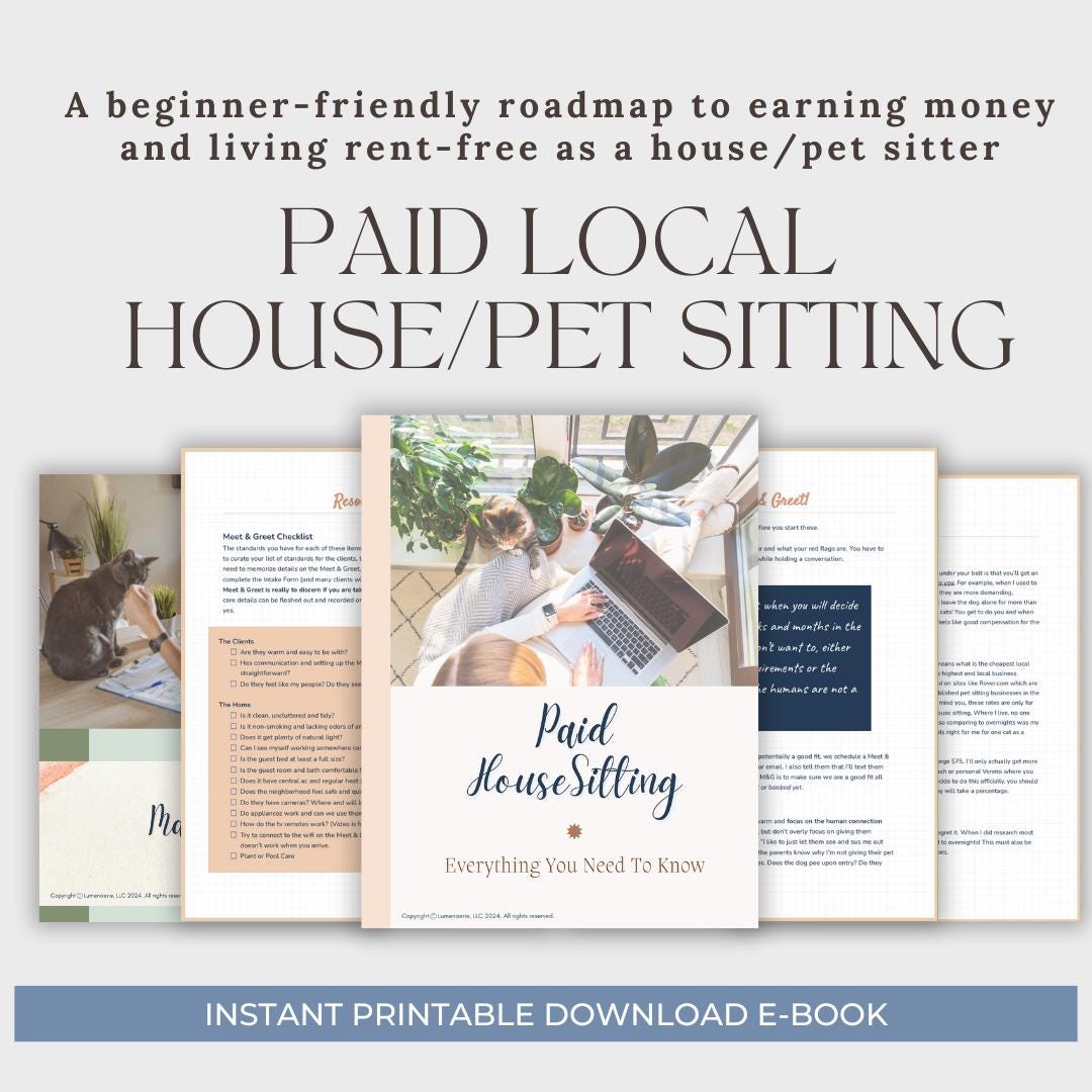 Paid House Sitting E-book – Beginner's Guide (PDF) - Etsy