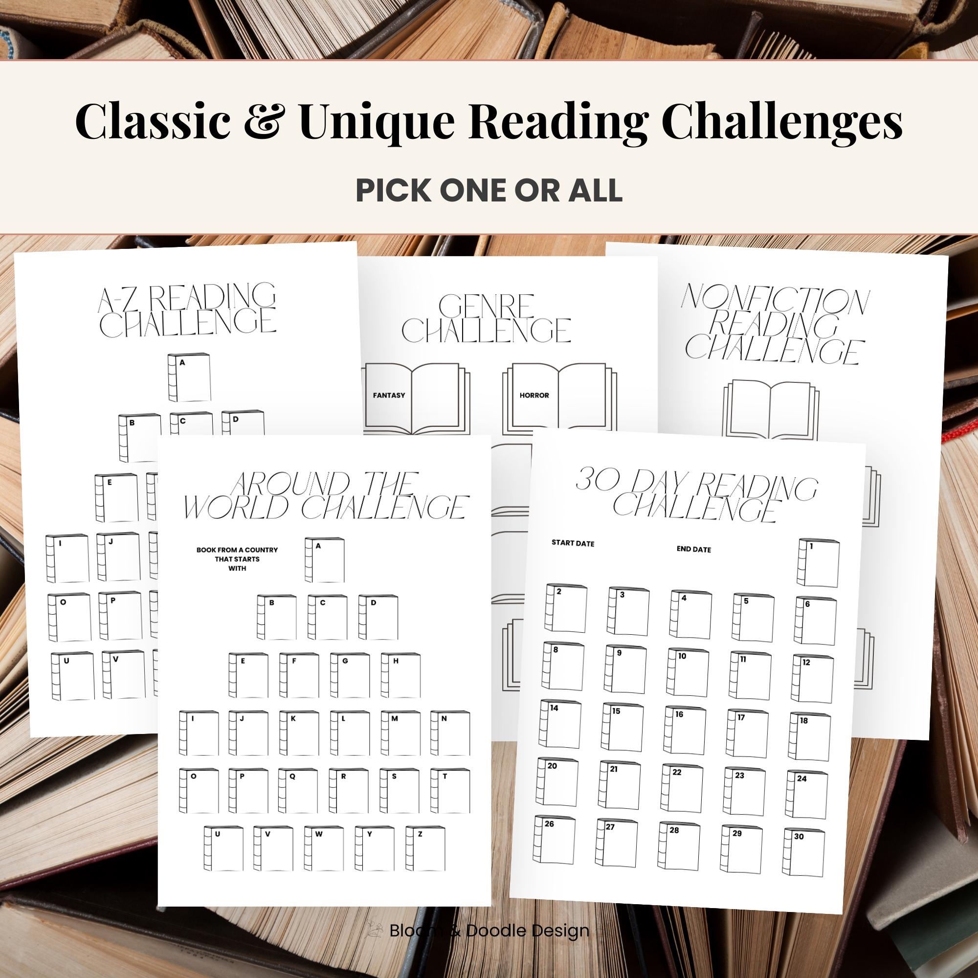 Reading Challenge & Book Series Tracker Mini Bundle | Gamified Reading ...