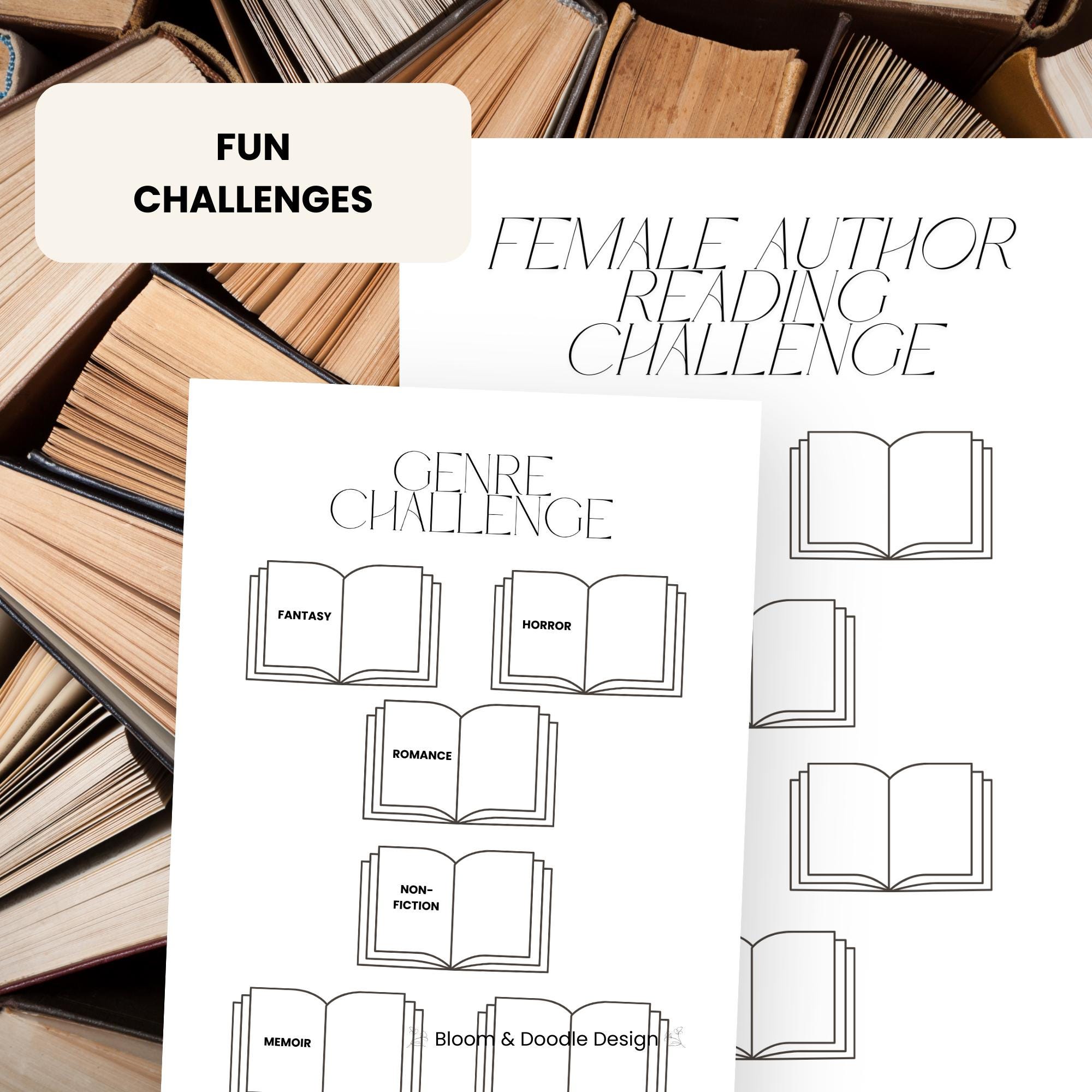 Reading Challenge & Book Series Tracker Mini Bundle | Gamified Reading ...