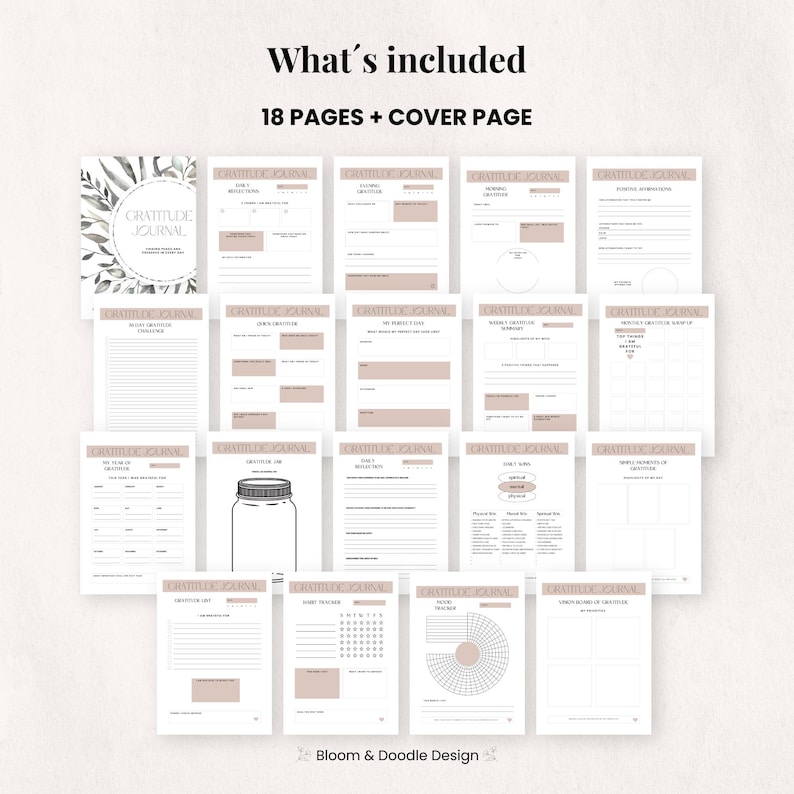 Gratitude Tracker Printable | Gratitude Journal PDF A4 · US Letter ...