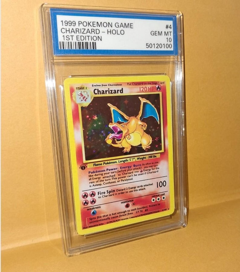 Charizard - Pokémon PROXY Fan-art Card - 1st Edition - Holo- 1999 - GEM ...