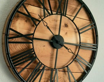 Wooden Wall or Free Standing Mixed Wood Clocks - Etsy