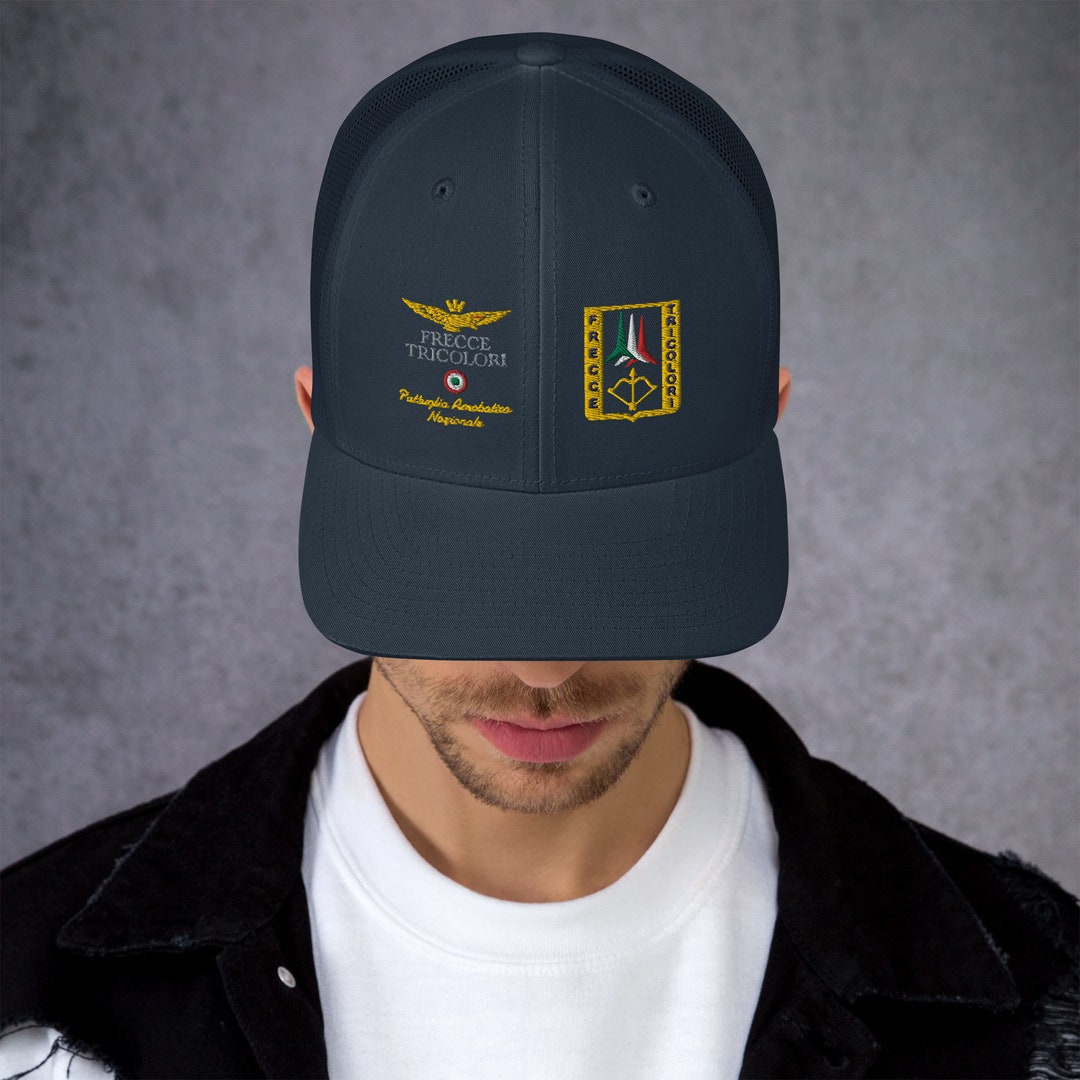 Embroidered Trucker Cap Frecce Tricolori, Airplanes, Acrobatic, Flight ...