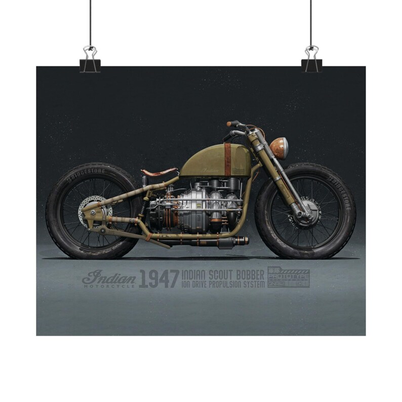 1947 Indian Scout Bobber With ION Drive Propulsion System, Motorcycle ...