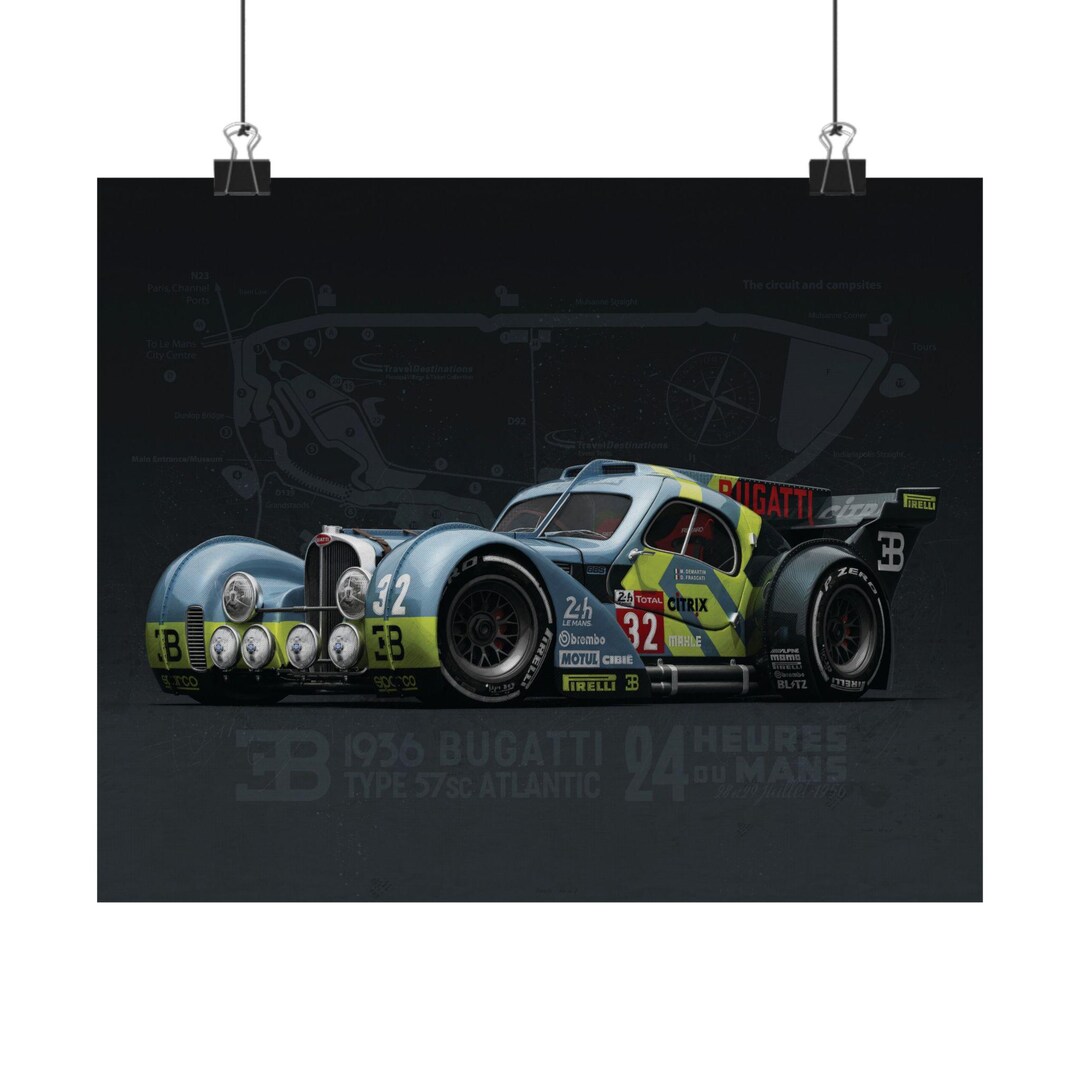 1936 Bugatti Type 57SC Atlantic, 24 Hours of Le Mans, Racing Car, Car ...