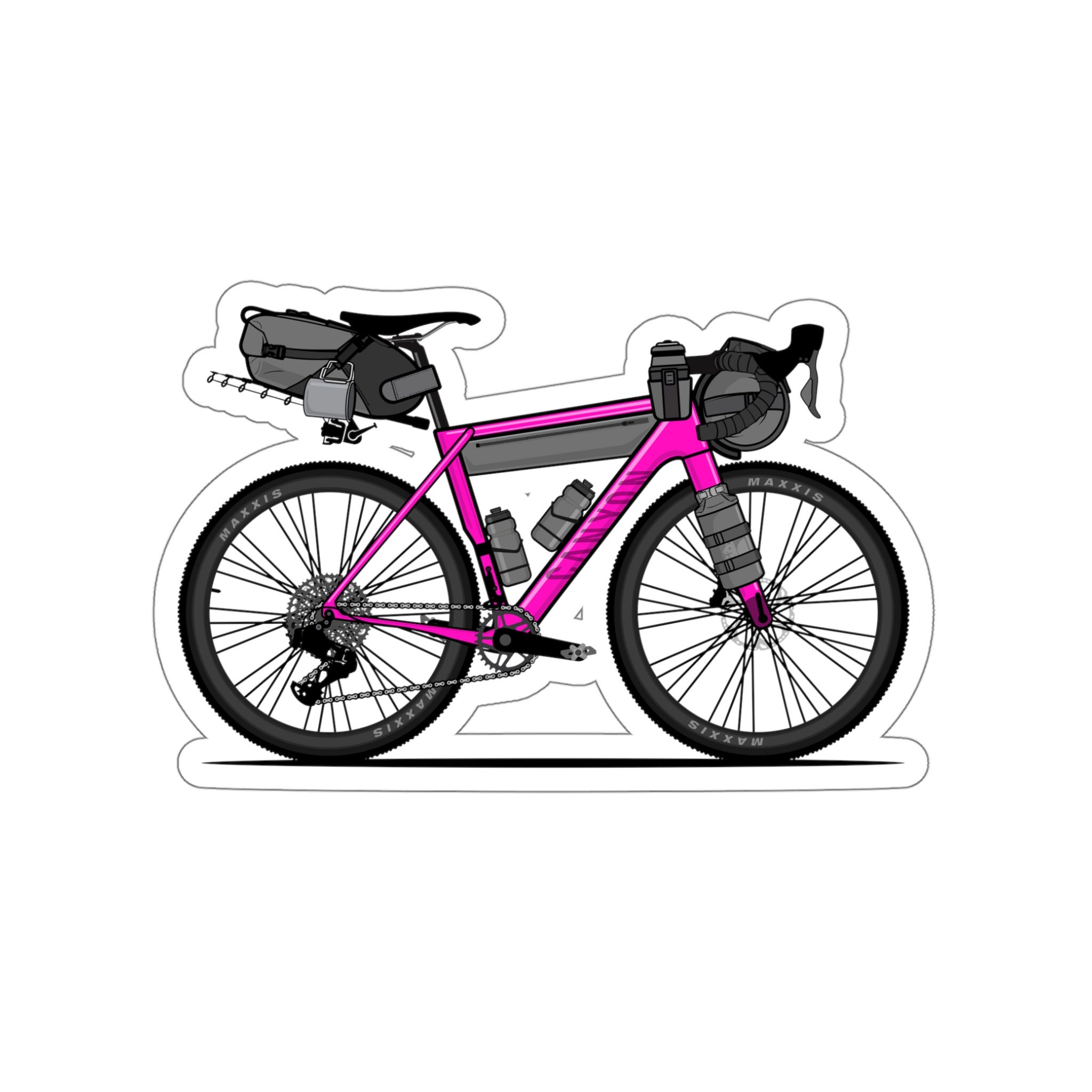 Bikepacking Pink Gavel Bike Die-cut Stickers - Etsy