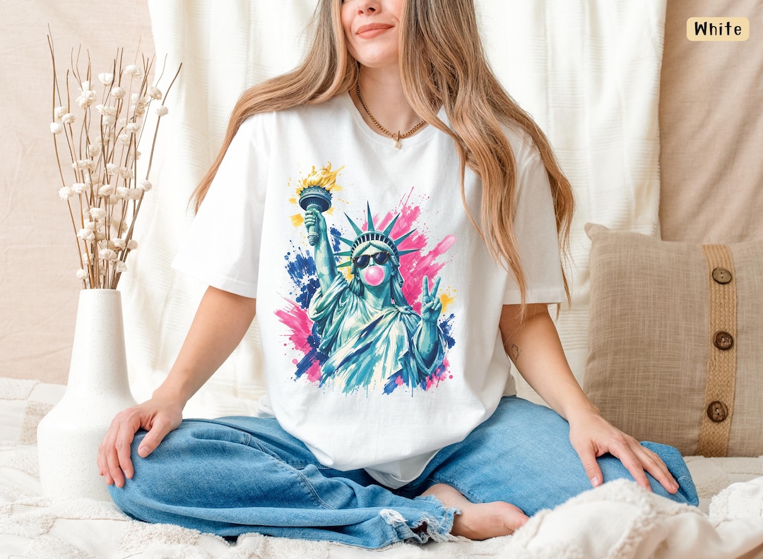 Comfort Colors® Preppy Statue of Liberty Blowing Bubble Gum Shirt, 4th ...