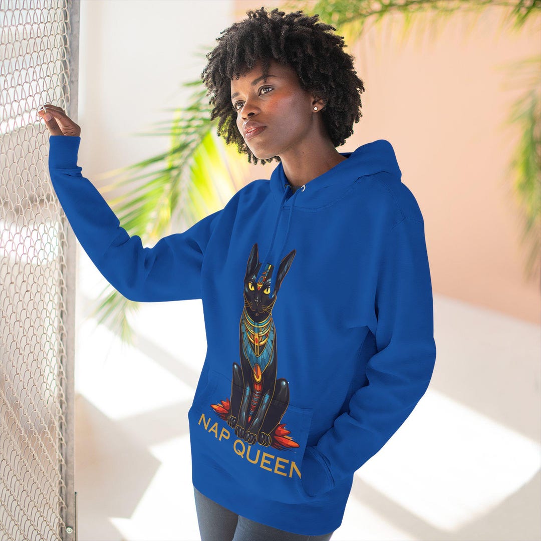 Nap Queen Cat Fleece Hoodie | Cozy Cat Lover Apparel - Etsy