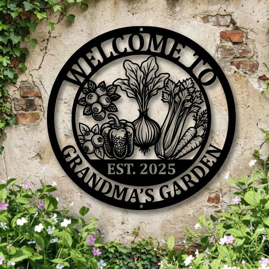 Custom Vegetables Garden Sign, Personalized Metal Garden Marker, Veggie ...