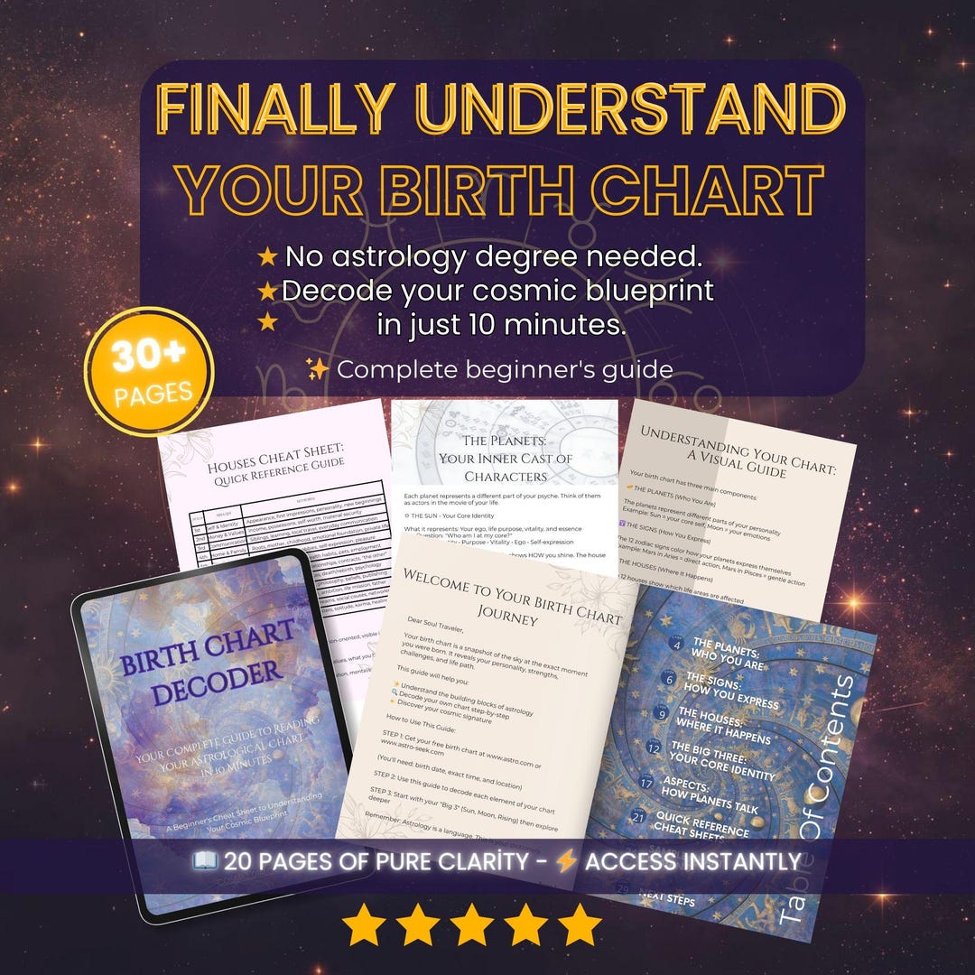 Birth Chart Decoder Guide | Learn to Read Your Natal Chart in 10 ...