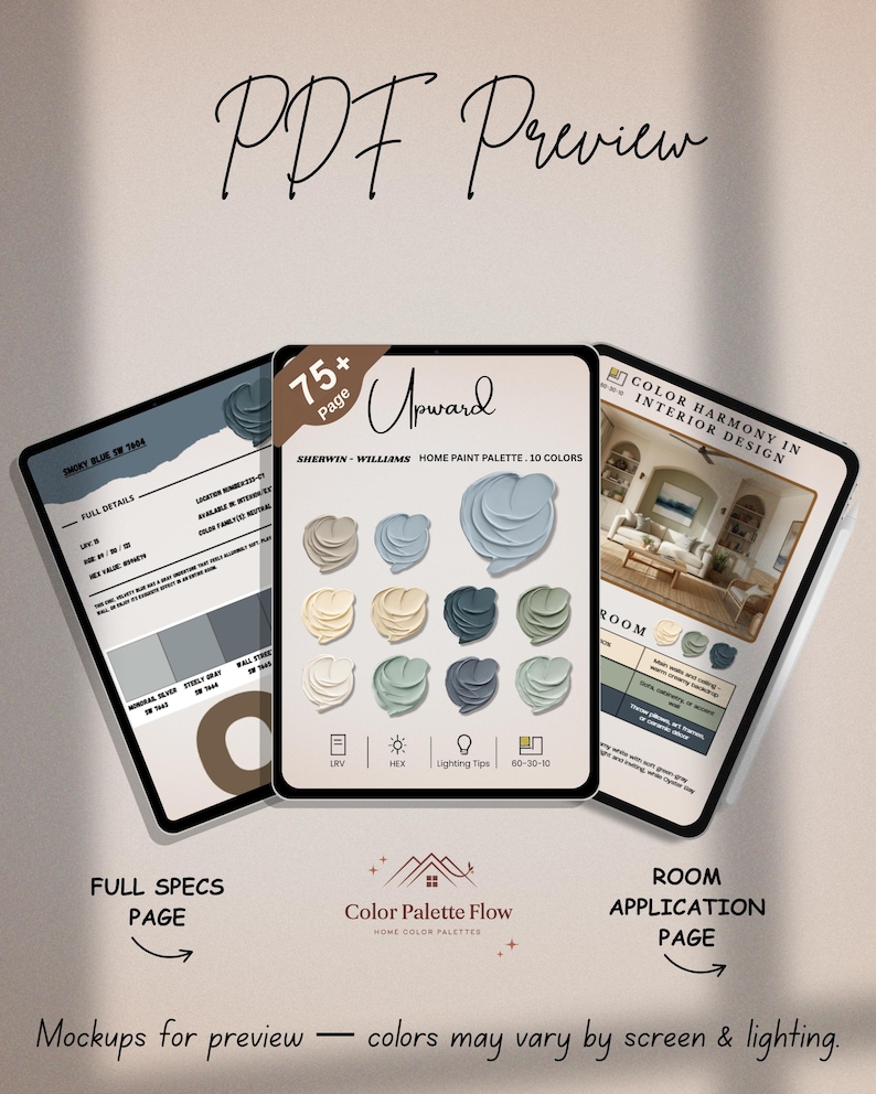 Sherwin-williams Upward Paint Palette: Coastal Blues (digital Download ...