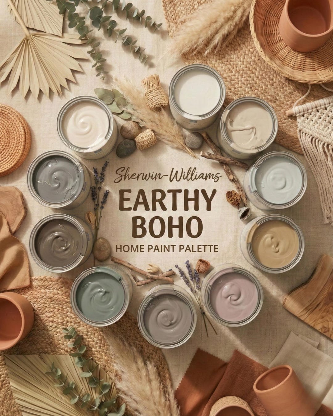 Earthy Boho Sherwin-williams Palette – Warm Natural Neutrals & Organic ...