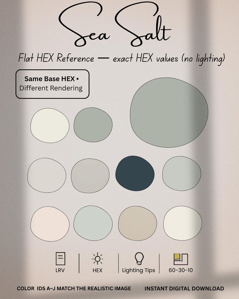 Sea Salt Sherwin-williams Palette – Coastal Paint Colors (digital ...