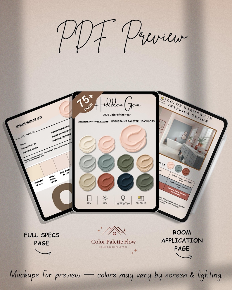 Hidden Gem Sherwin-williams Paint Palette – Earthy Soft Tones (digital ...