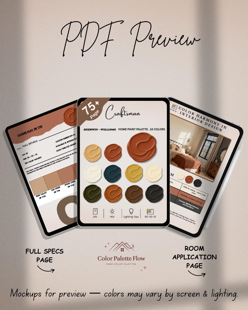 Craftsman Sherwin-williams Paint Palette – Earthy Warm Tones (digital ...