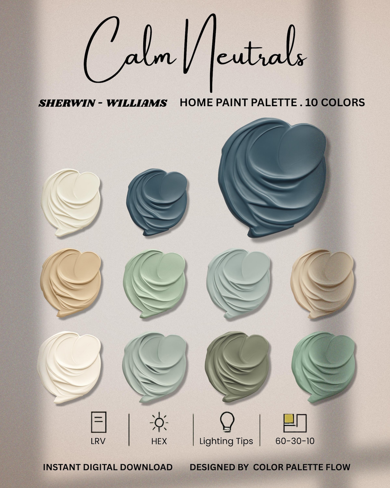 Sherwin-williams Calm Neutrals Palette – Home Paint Guide (digital ...