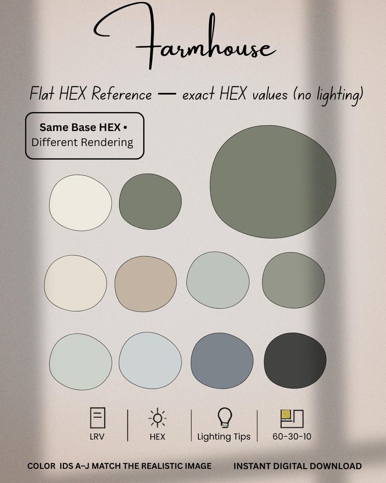 Farmhouse Paint Palette – Sherwin-williams, Rustic Neutrals (digital ...