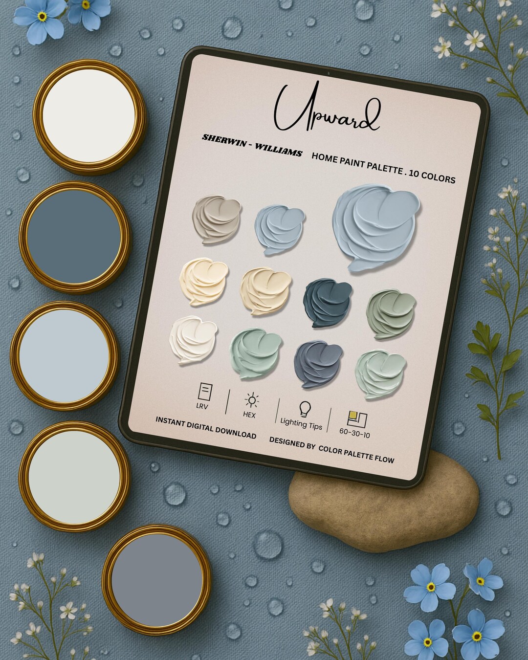Sherwin-williams Upward Paint Palette: Coastal Blues (digital Download ...
