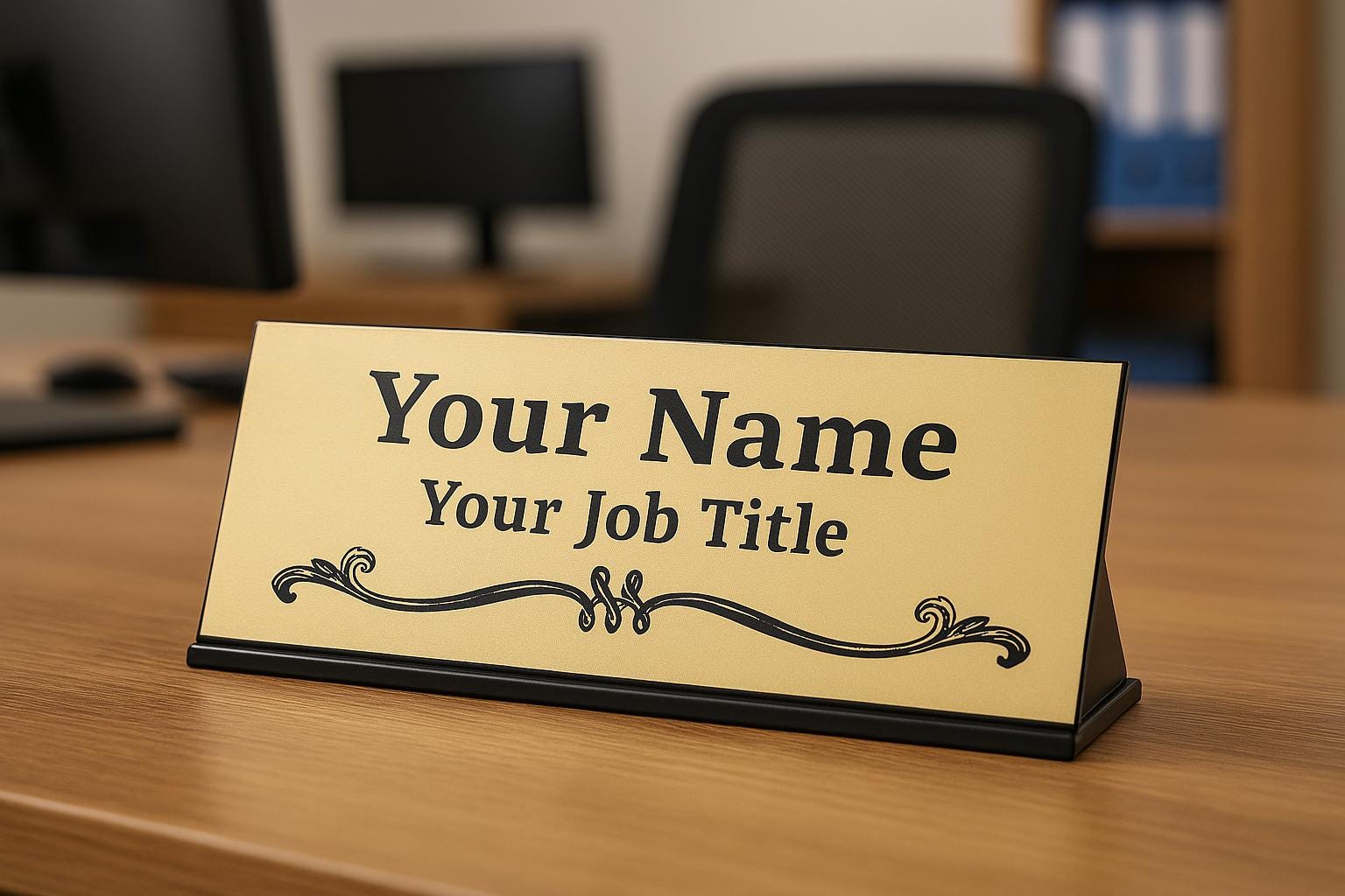 Desk Name Plaque – Custom Name & Job Title – Office Sign - Etsy UK