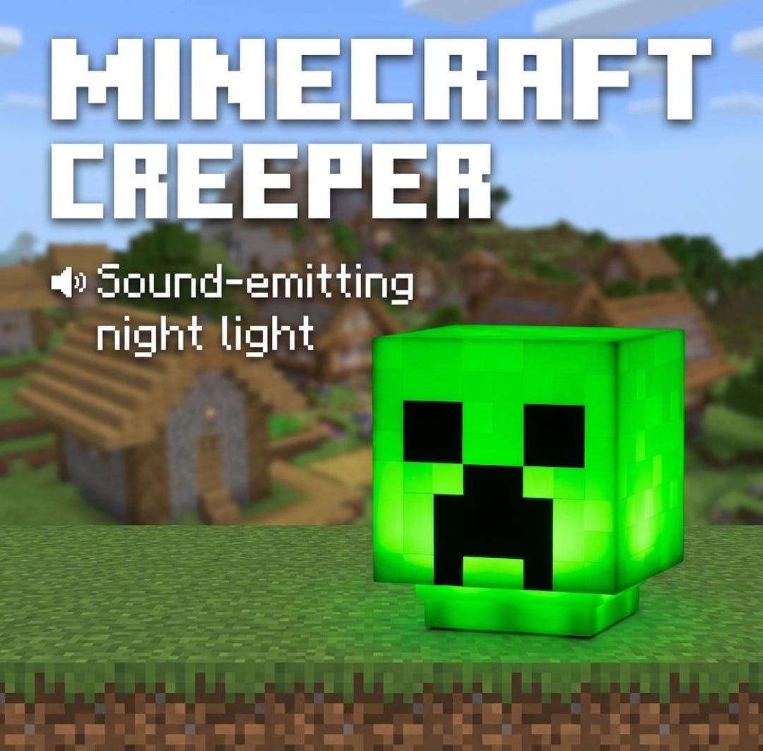 MC Creeper Night Light, Gamer Room Decor With Sound Effects - Etsy