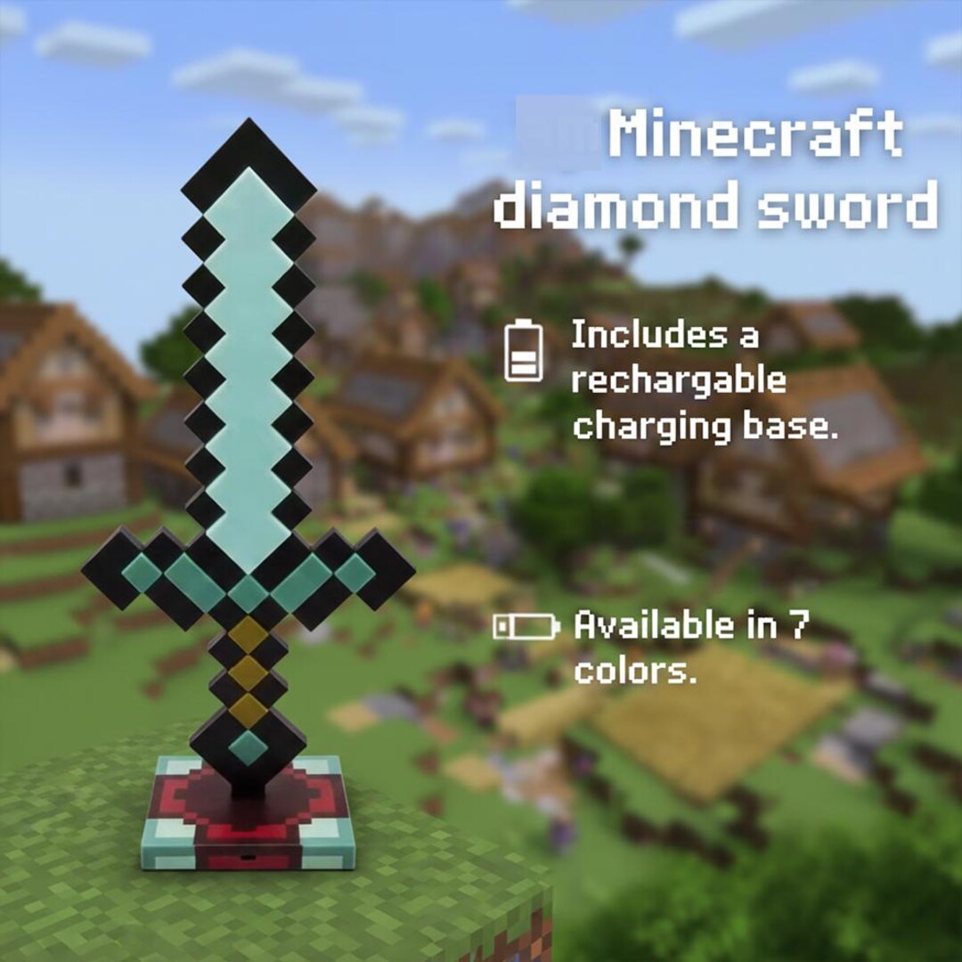 MC Diamond Sword LED Lamp, Gamer Desk Decor With Sound - Etsy