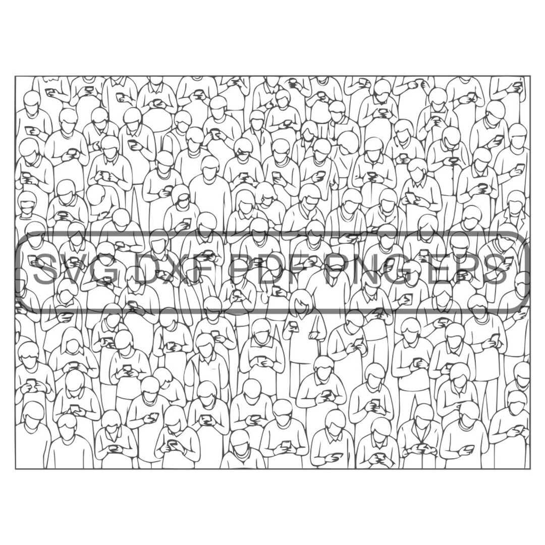 People Staring at Phones Clipart | Digital Life (svg, Png, Pdf, Eps ...