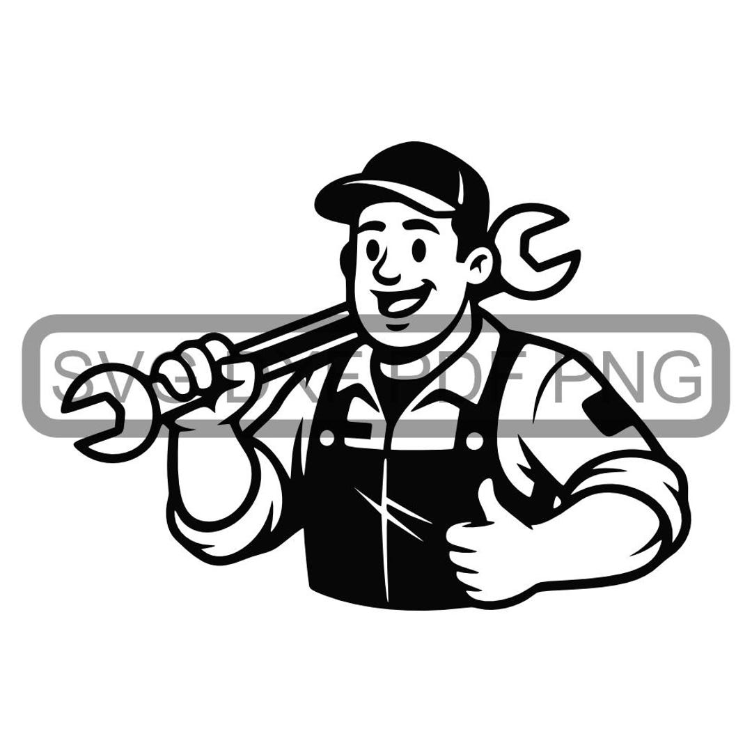 Mechanic Vector Clipart: Car Repair SVG, DXF, PDF (digital Download) - Etsy