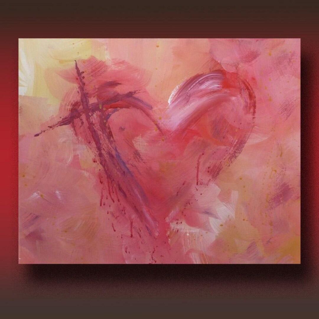 Original 16 X 20 Acrylic Christian Abstract Painting, Modern Religious ...