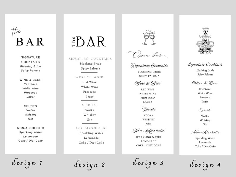 Burgundy Bar Menu Sign, Wedding Signature Drinks Sign, Elegant Cocktail ...