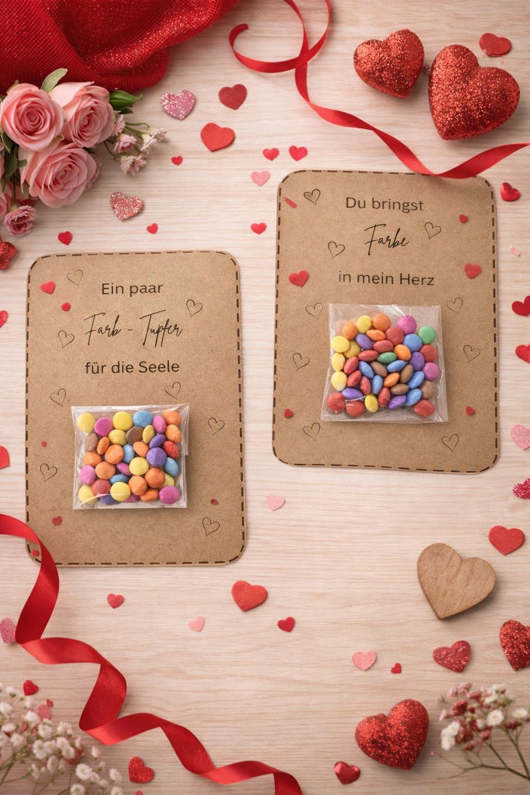 Printable Valentine's Day Card With Colorful Accents | Gift for Love ...
