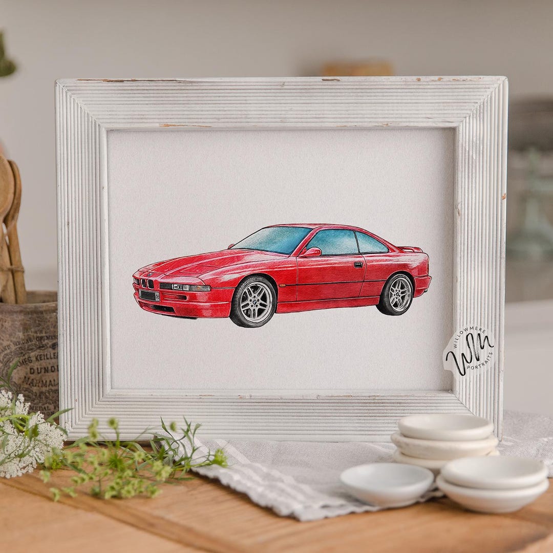 Custom Car Portrait, Car From Photo, Hand Drawn Car Drawing, Valentine ...