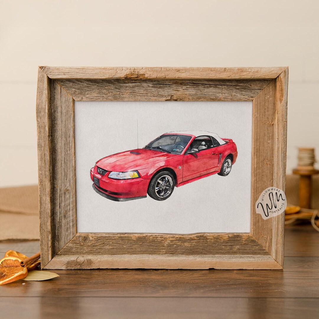 Custom Car Portrait, Car From Photo, Hand Drawn Car Drawing, Valentine ...