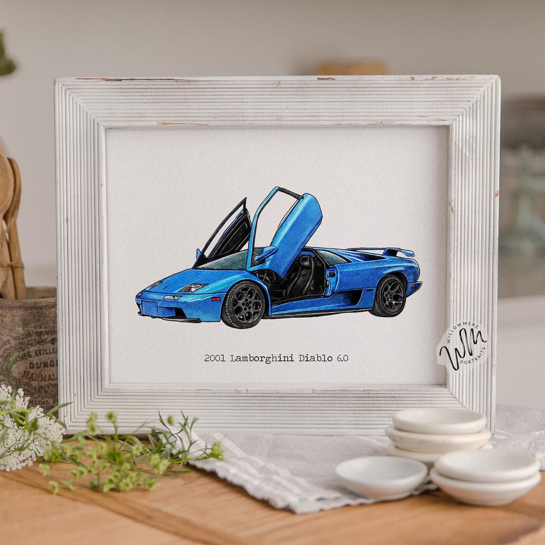 Custom Car Portrait, Car From Photo, Hand Drawn Car Drawing, Valentine ...