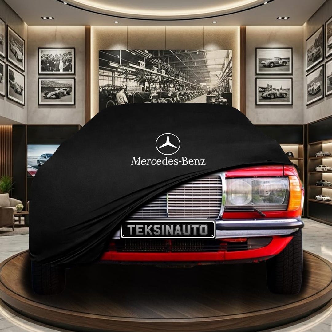 MERCEDES W114 Custom Fit Indoor Car Cover Soft Stretch Black Gray Blue ...