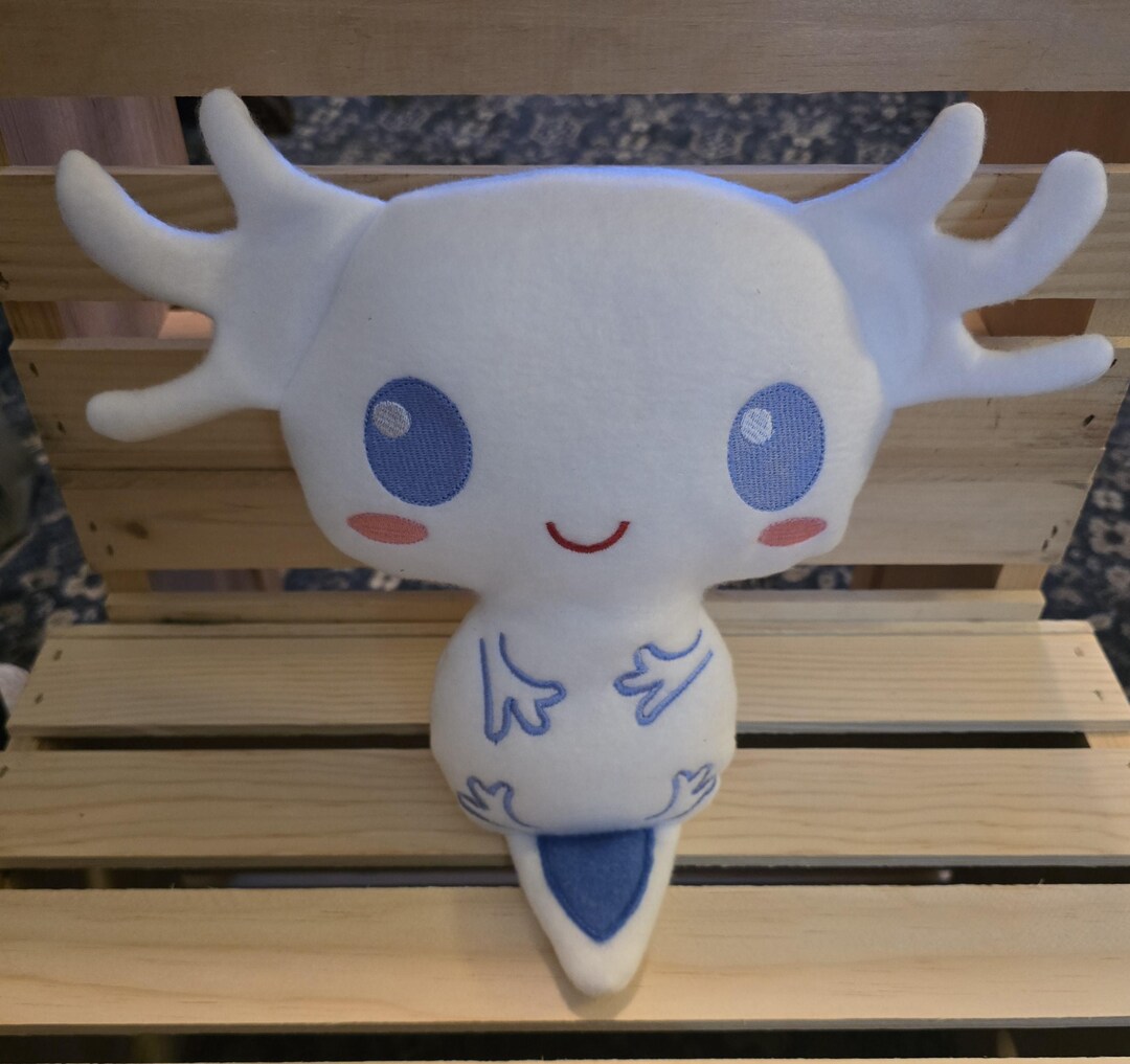 White and Blue Axolotl Stuffie - Etsy