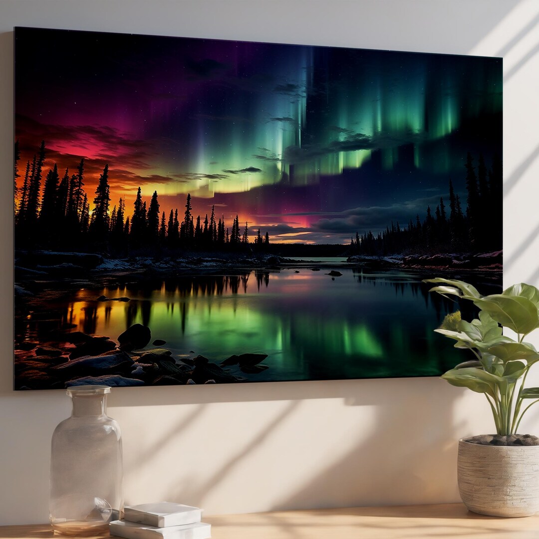 Aurora Borealis Tempered Glass Wall Art - Northern Lights Decor ...