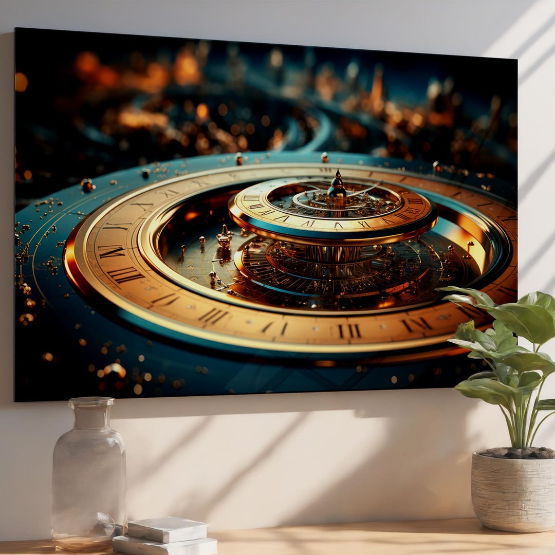 Astronomical Clock Artwork on Ultra Gloss - Tempered Glass Wall Art - Etsy