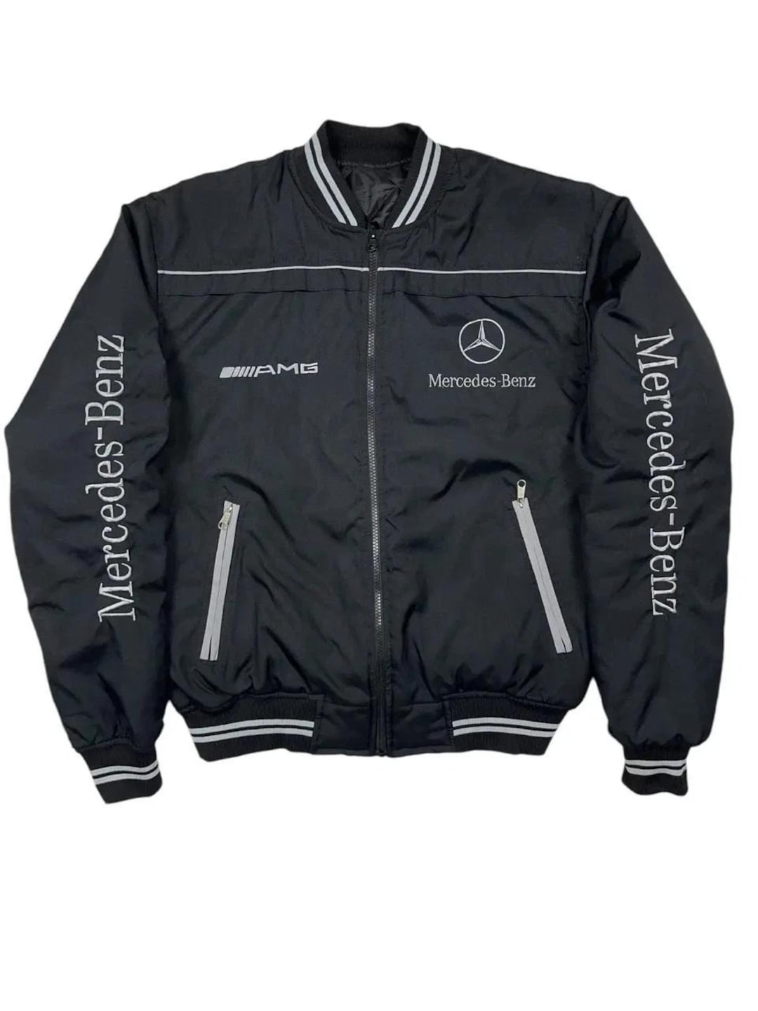 New Mercedes Benz AMG Racing Jacket Black Bomber, Team Embroidered ...