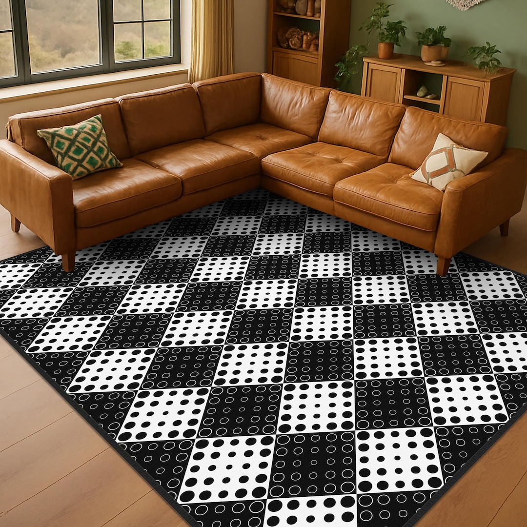 Checkered Rug, Black Diamond Rugs, Black White Checkerboard Carpet ...