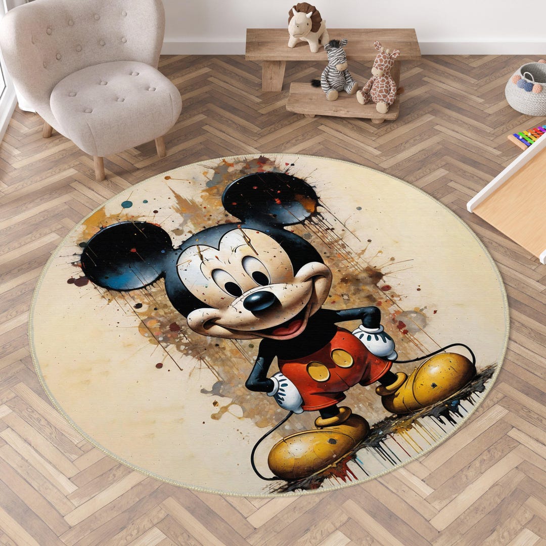 Mickey Mouse Design Kids Rug, Child Playroom Mat, Nursery Carpet ...